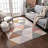 Amazon.com : HomeWay Dash Pink 7'10'' x 10'6" Mid-Century Modern Shaded ...