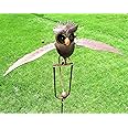 Amazon.com: Big Sky Antiques Wing Flapping Kinetic Metal Brown Owl Yard ...