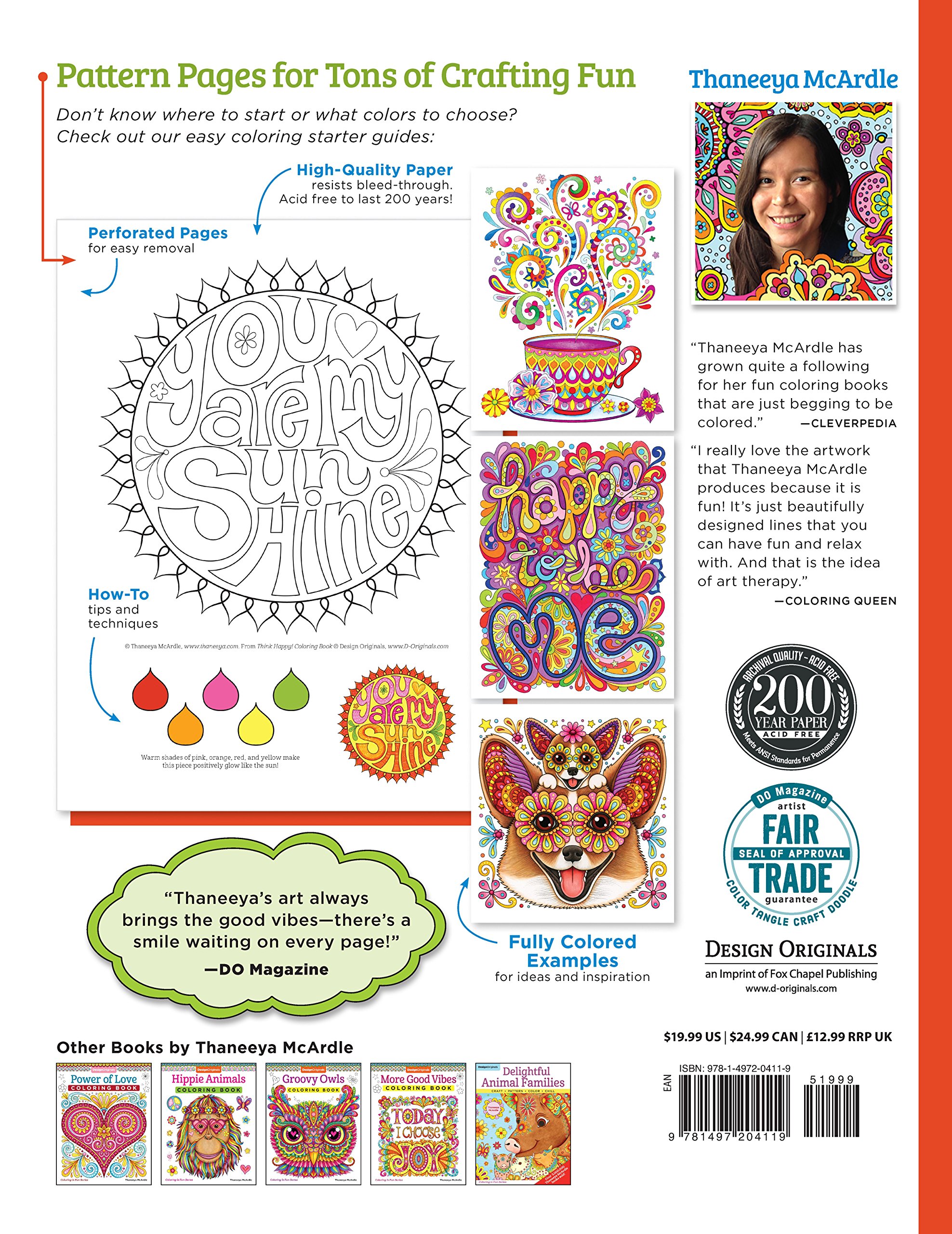 Think Happy! Coloring Book: Craft, Pattern, Color, Chill (Design ...
