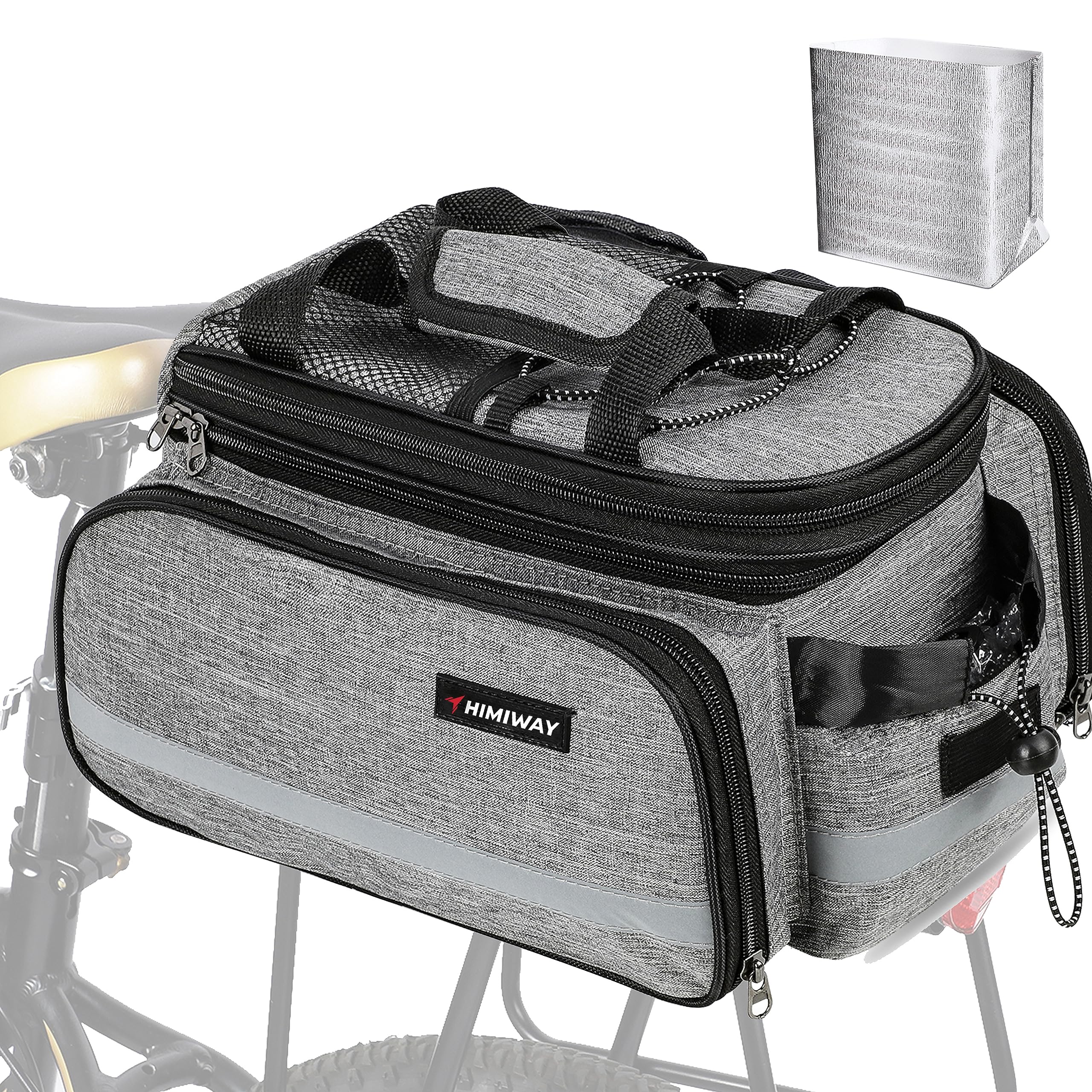 Himiway Bike Panniers 3 in 1 Bike Bag for Rear Rack 10 L Maximum 25 L ...