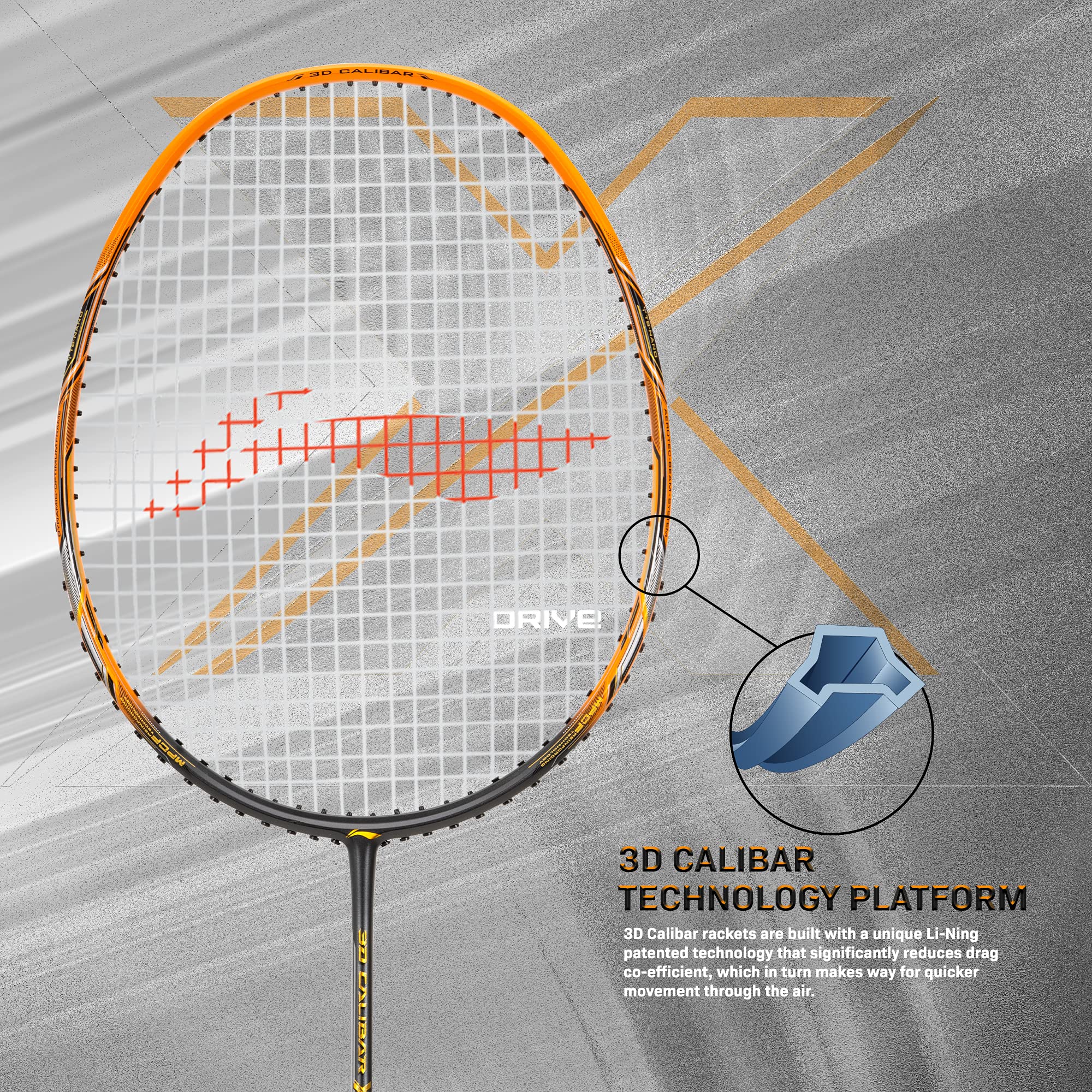 Mua Li-Ning 3D Calibar X Drive Carbon Graphite Strung Badminton Racquet ...