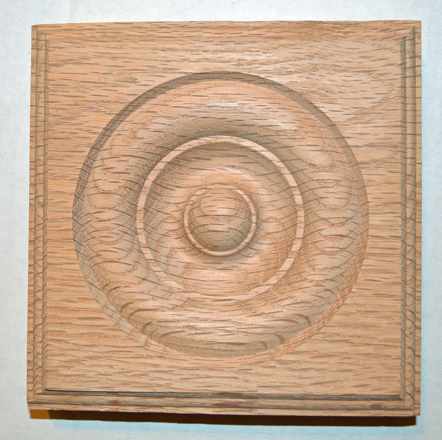 5-1/2 in. x 5-1/2 in. x 1-1/8 in. Oak Rosette Block Moulding - Wood ...