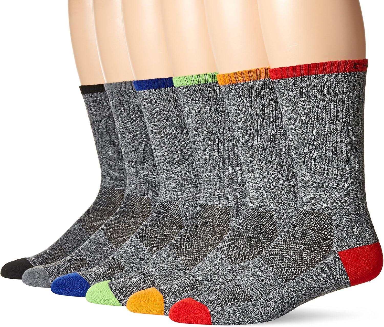 Amazon.com: Chaps Men's Solid Casual Crew Socks with Accented Heel and ...