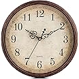 Amazon.com: Bernhard Products Vintage Brown Wall Clock Silent Non ...