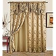Amazon.com: GLORY RUGS Jacquard Luxury Window 2 Panel Set Taupe Curtain ...