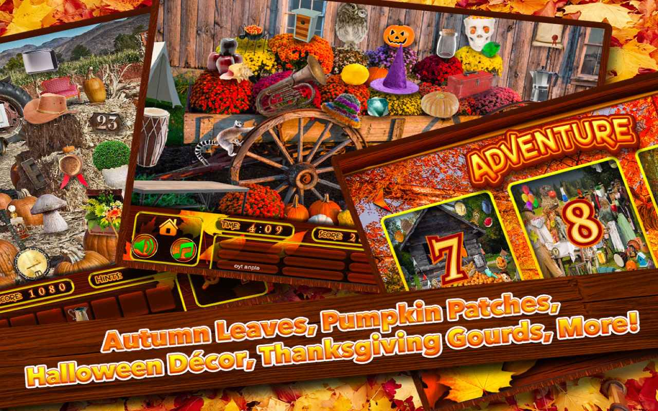 Hidden Objects Autumn Fall Foliage & Halloween Harvest Season – Object ...