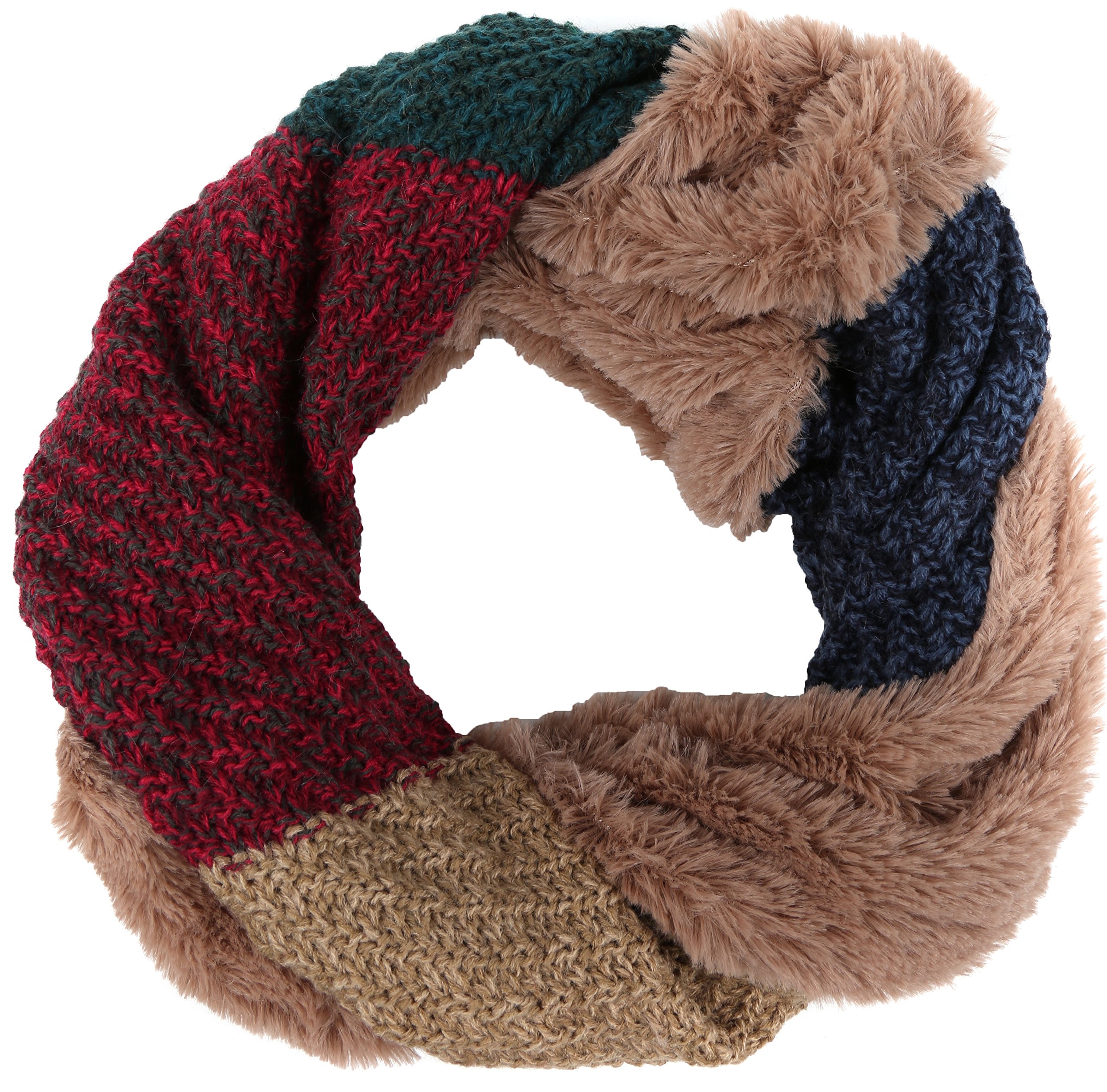 Sakkas Julie Short Wrap Around Two Sided Faux Fur And Ribbed Knit ...