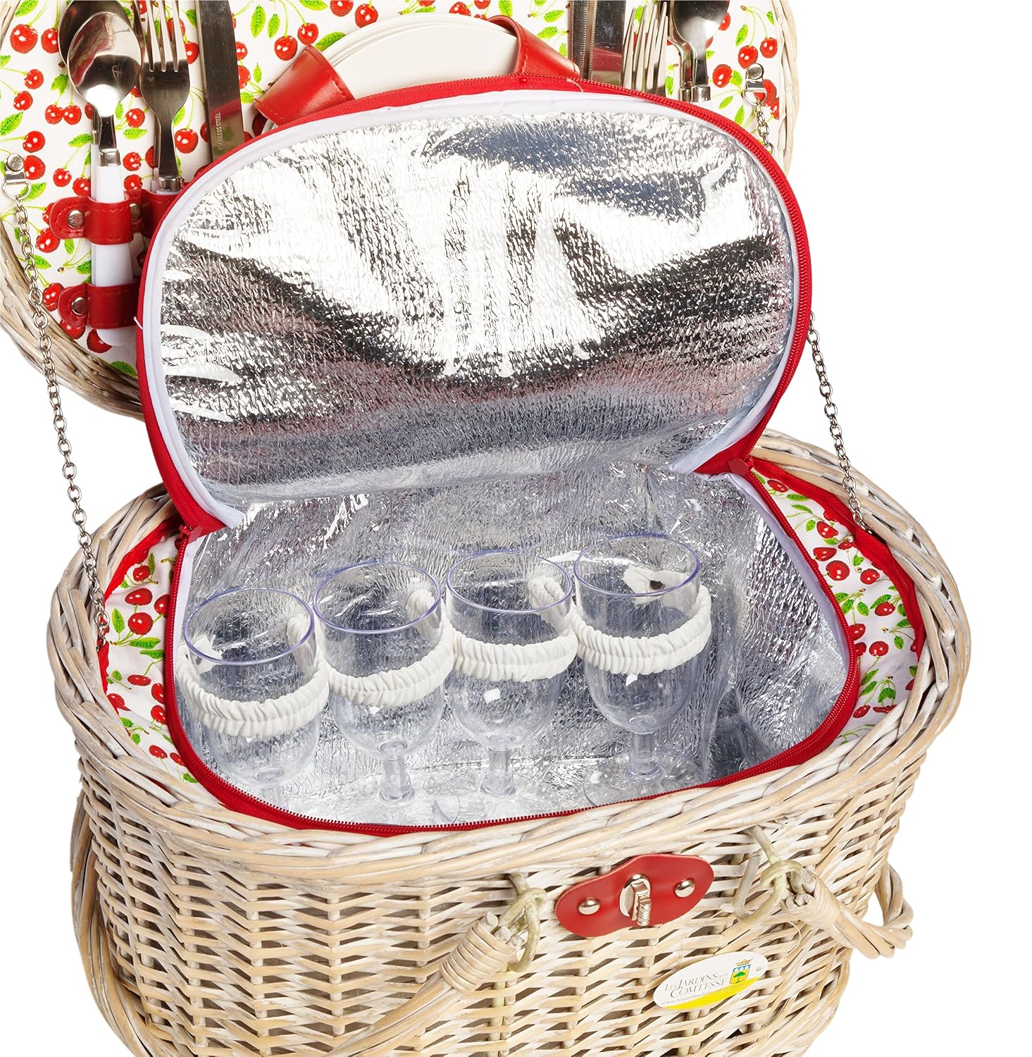 Accessori per picnic Completo/4 Persone 44 x 31 x 24 cm Cestino da ...