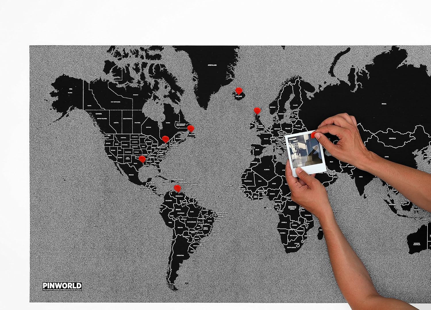 Estándar color azul claro Mapa del mundo Palomar Pin World Maps talla ...