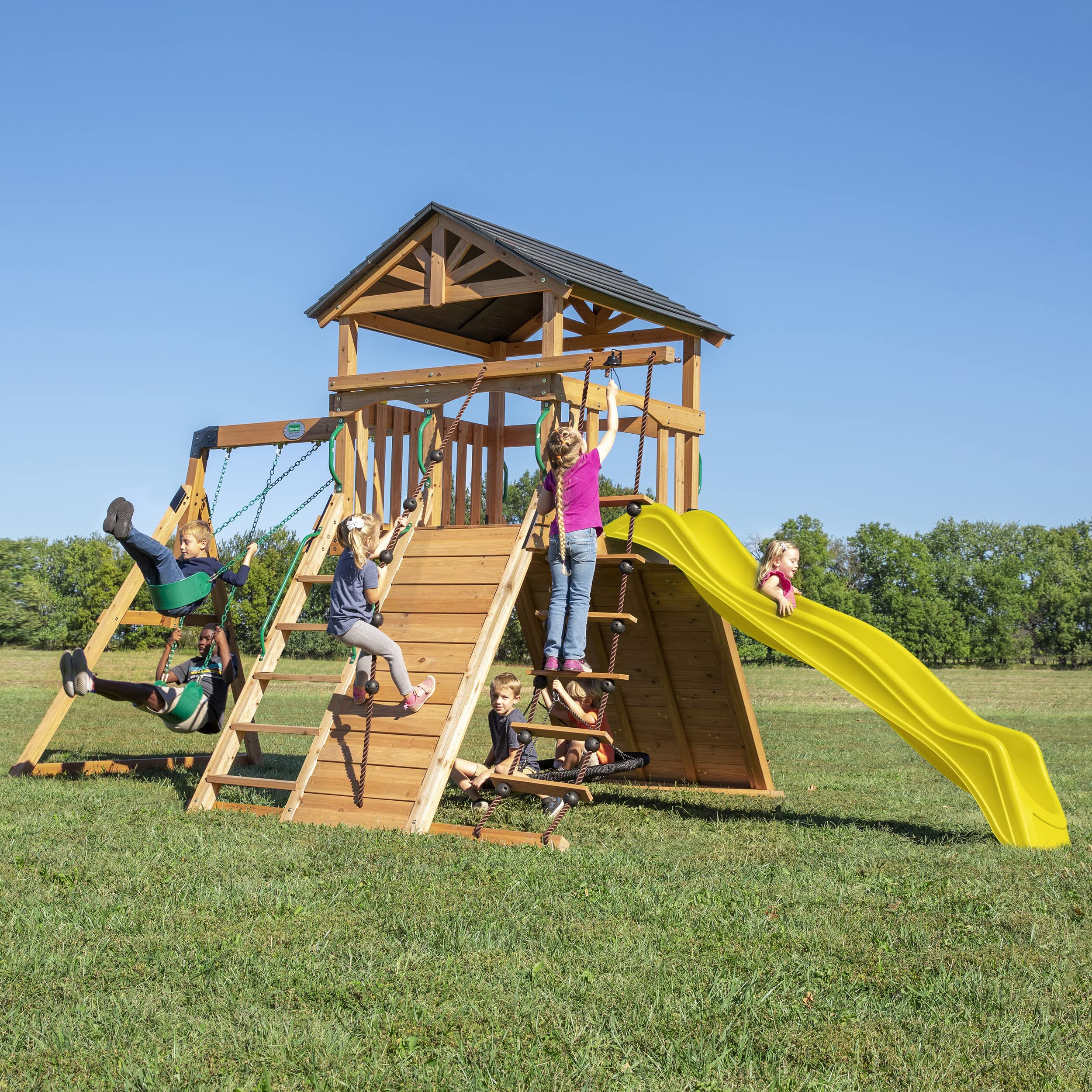 *SLIDE ONLY* Backyard Discovery Endeavor Cedar Wood Swing Set with Wave ...