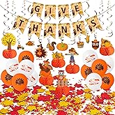 Amazon.com: Fall Thanksgiving Party Decorations Set, Give Thanks Banner ...