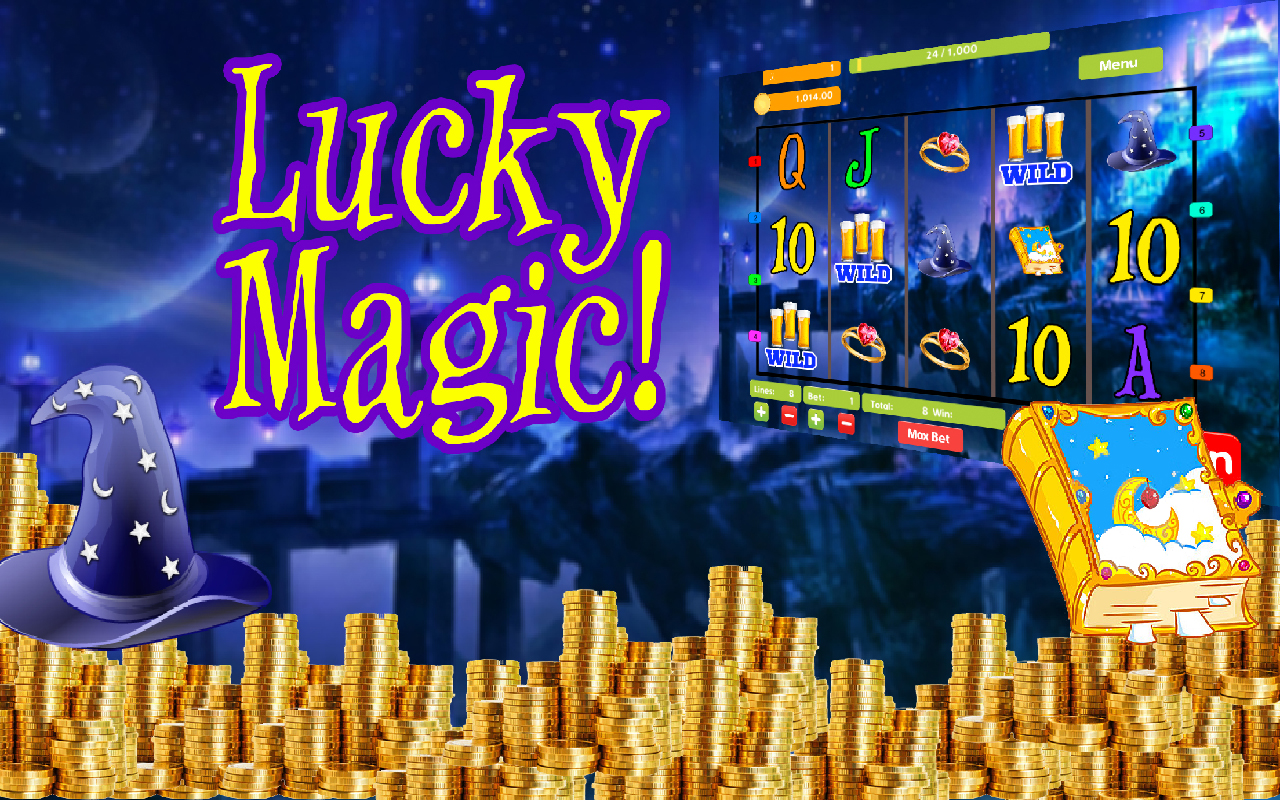 Magical & Mystical Wild Wizard Magician Vegas Casino Slot Poker Machine ...