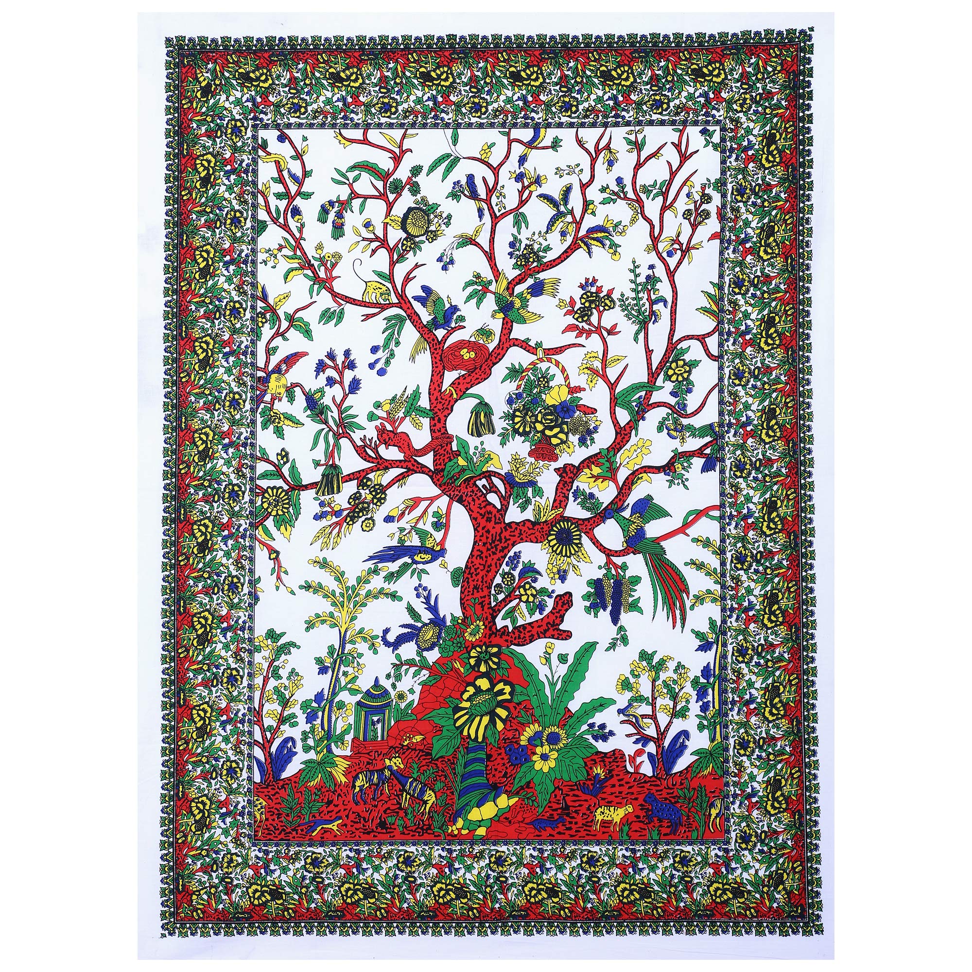 THE ART BOX Tapestry White Tree of Life Wall Hanging Psychedelic ...