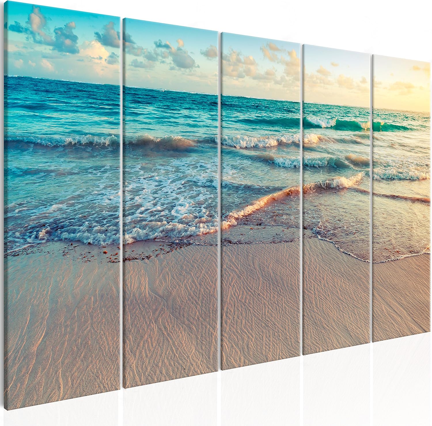 murando Akustikbild Strand Meer 225x90 cm Bilder Hochleistungsschallabsorber Schallschutz ...