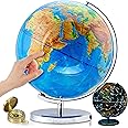Amazon.com: Interactive World Globe for Adults - Large 13 Inch Globe ...