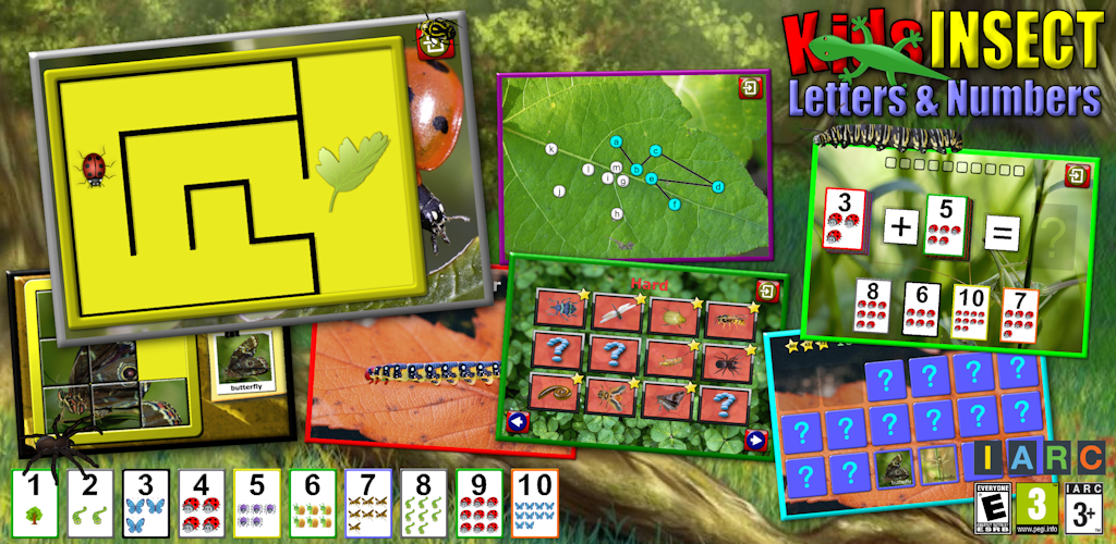 Kids Insect Letter Number Logic and Maze Games - learning fun for ...