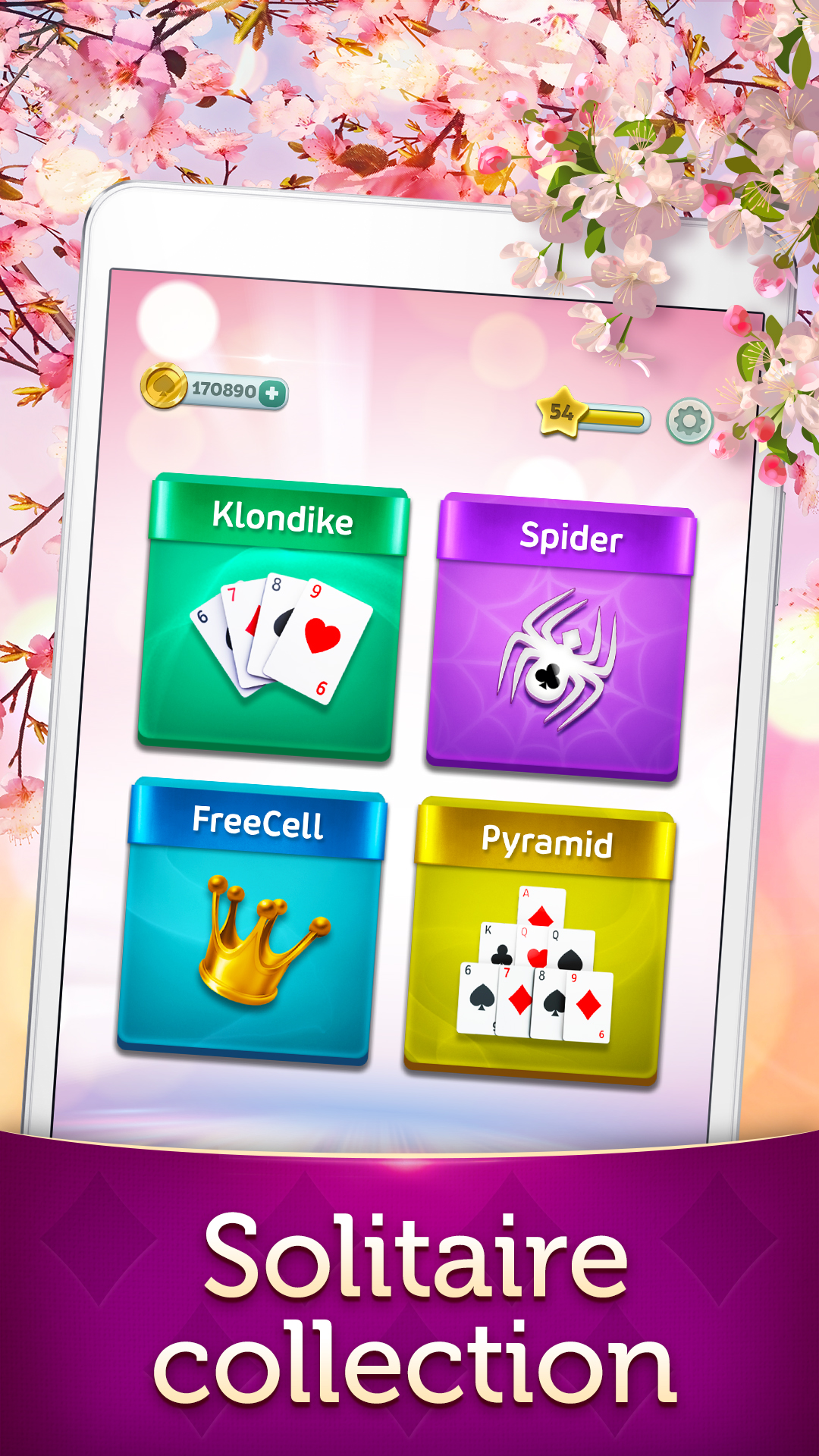 Magic Solitaire Collection HD. Classic card puzzles. Spider, Freecell ...