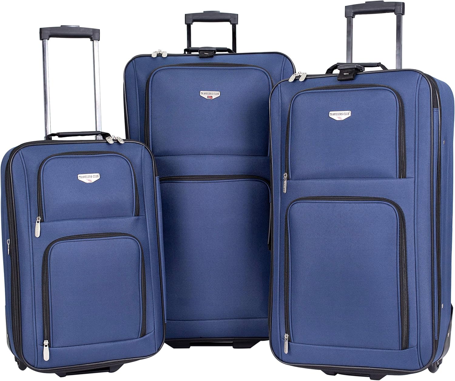 Amazon.com | Travelers Club 3 Piece Expandable Genova, Navy Blue Color ...