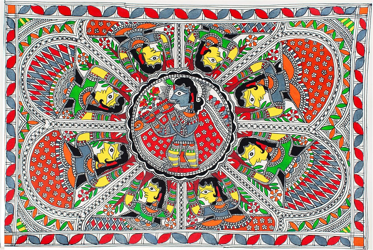Manorama art and craft Handmade Paper Madhubani Art Paintings (38 cm x ...