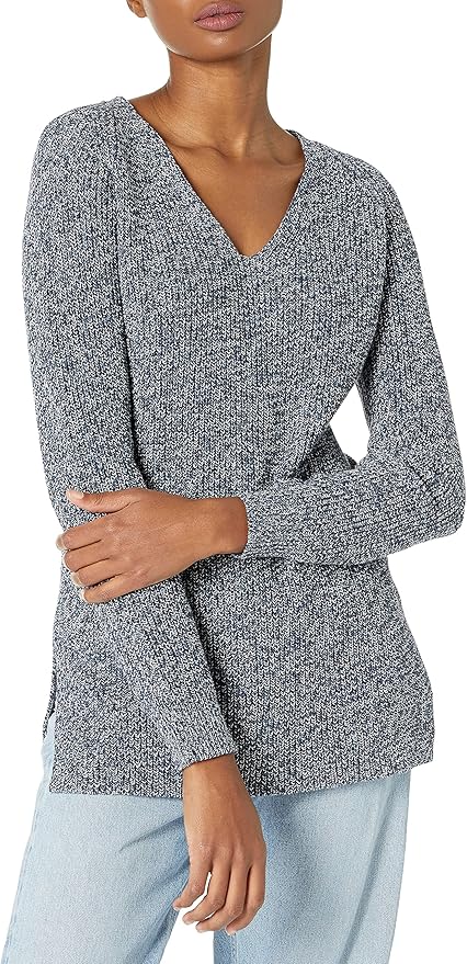 Amazon.com: Goodthreads Women's Cotton Shaker Stitch Deep V-Neck ...