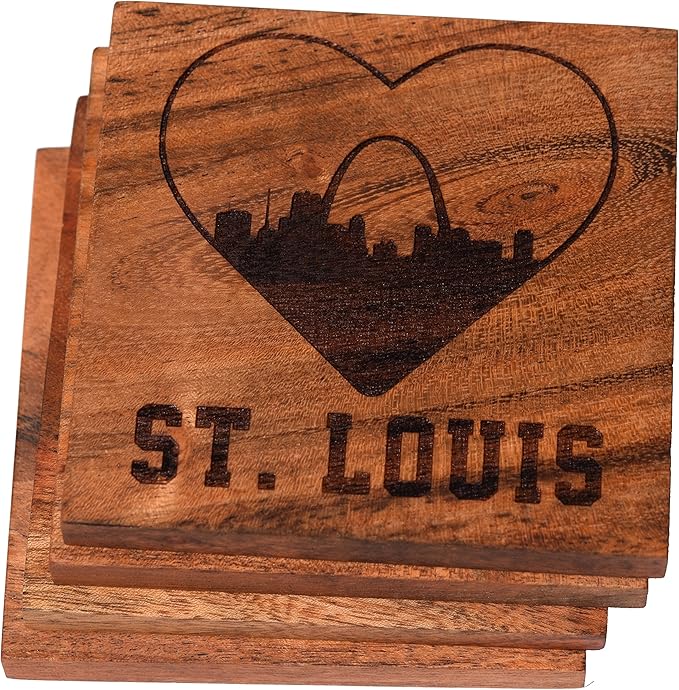 Amazon.com | St Louis Coasters, I Love St Louis Skyline Drink Coasters ...