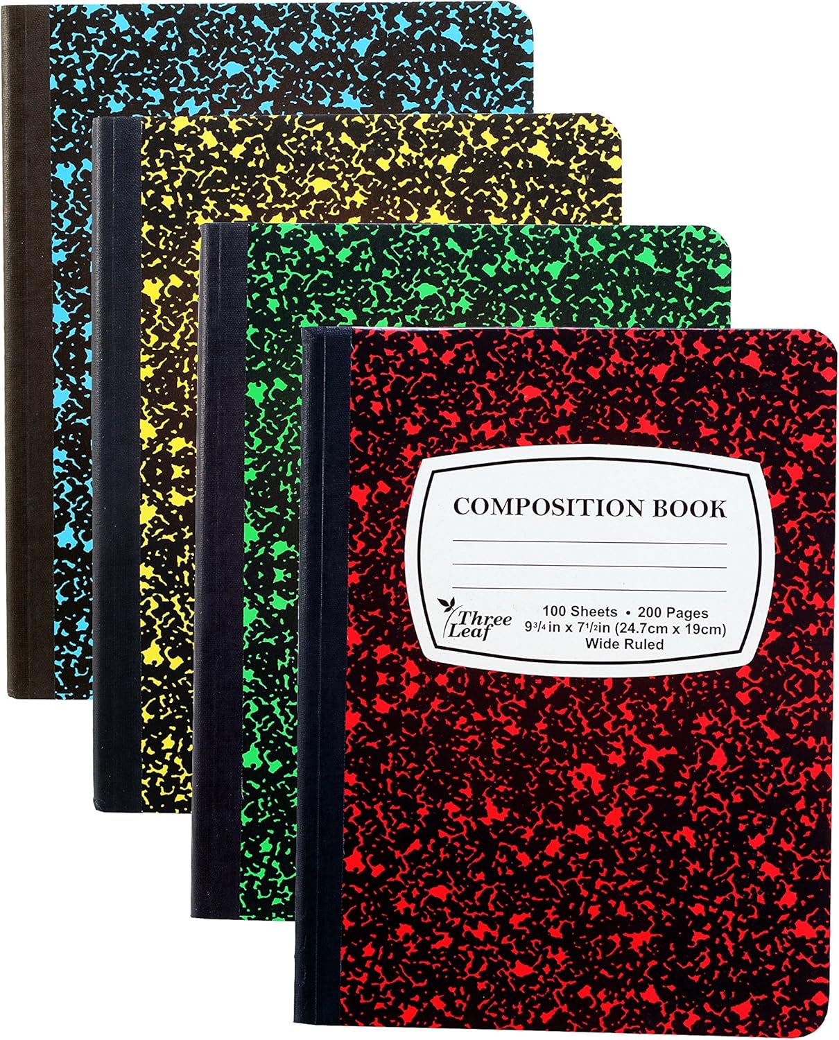 Amazon 4 Pack Composition Notebook 9 3 4 X 7 1 2 Wide Rule 100 Sheet 200 Pages 
