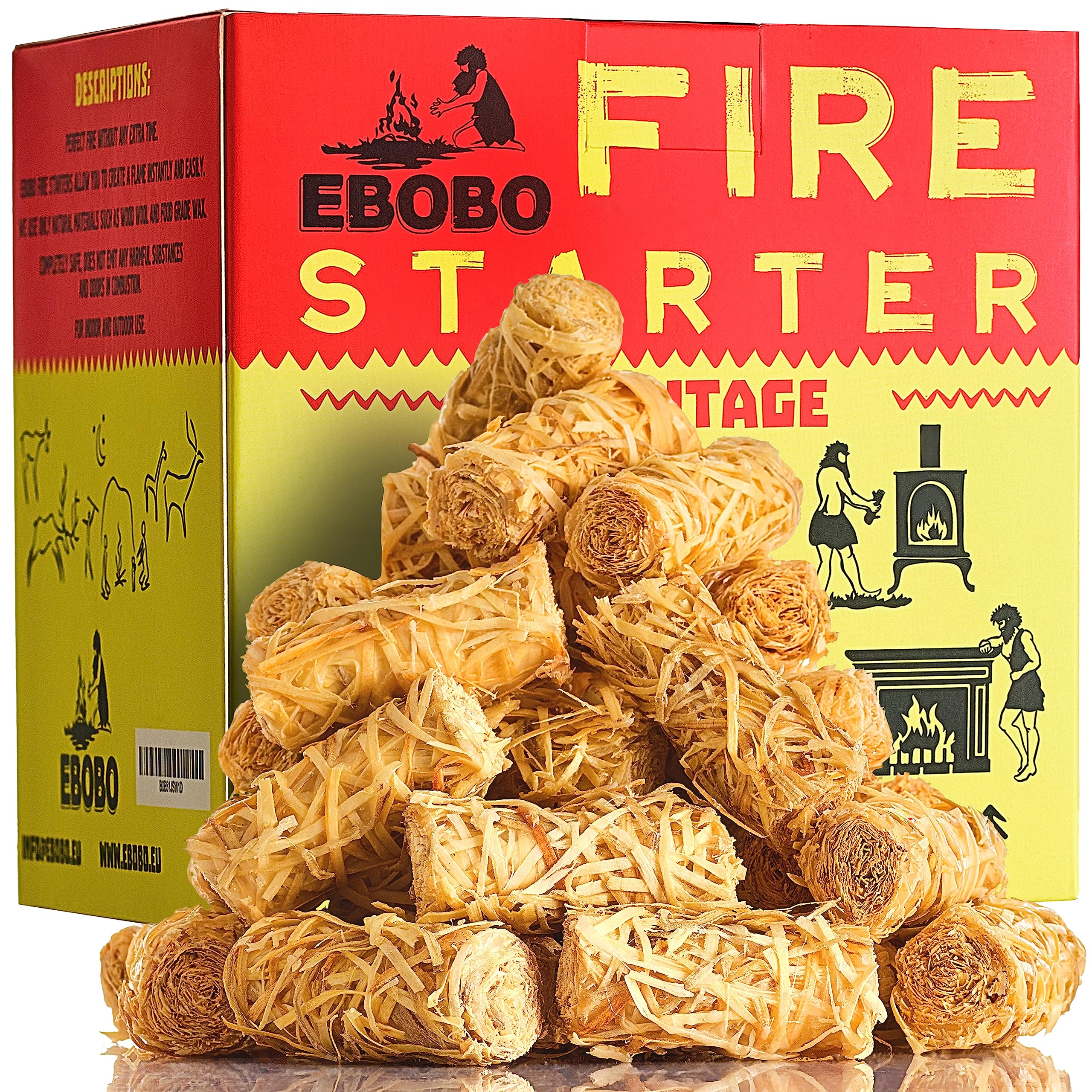 150 pcs Fire Starters for Fireplace, Wood Stove, Campfires, Grill, Fire ...