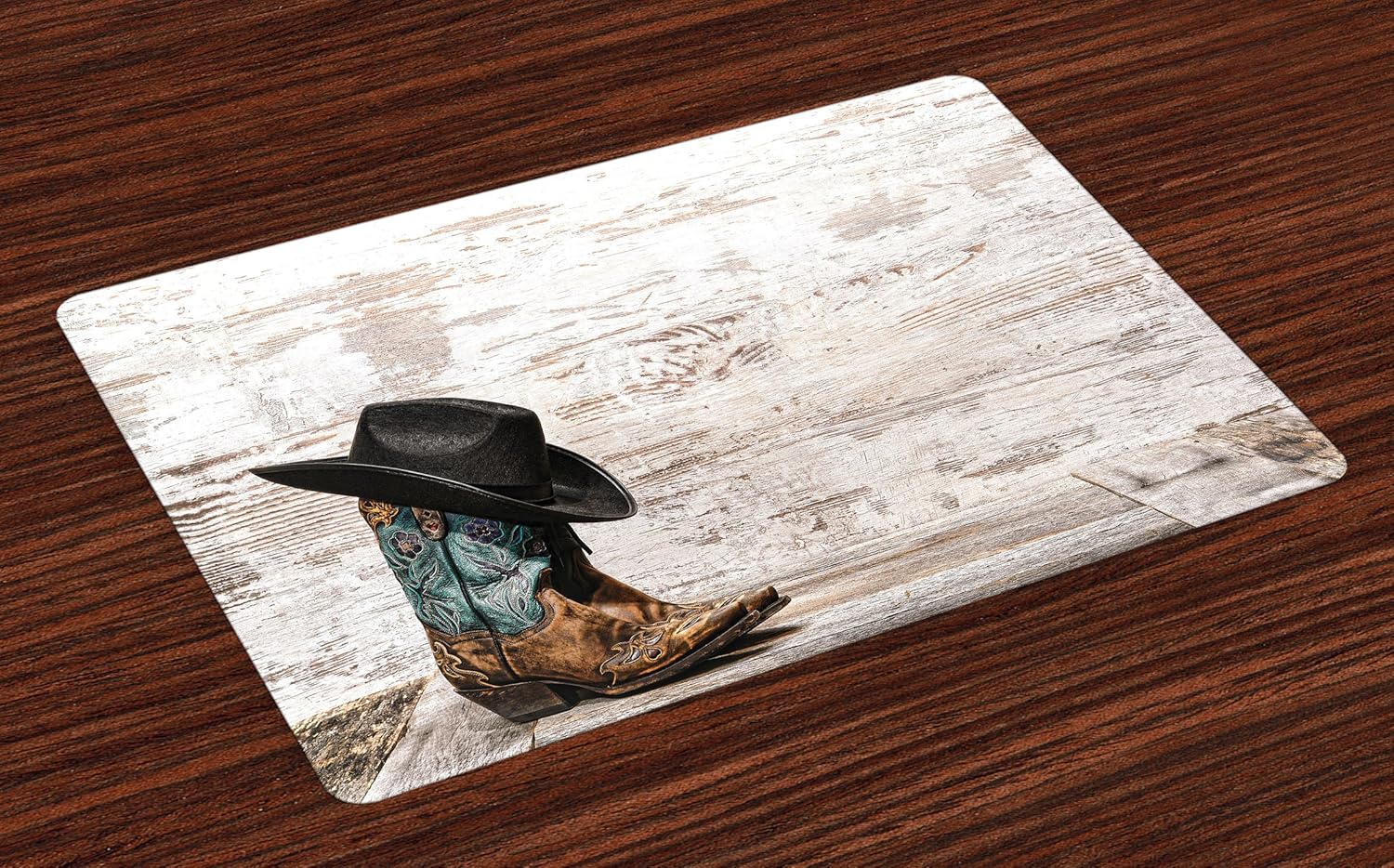 Amazon.com: Ambesonne Western Place Mats Set of 4, Traditional Rodeo ...