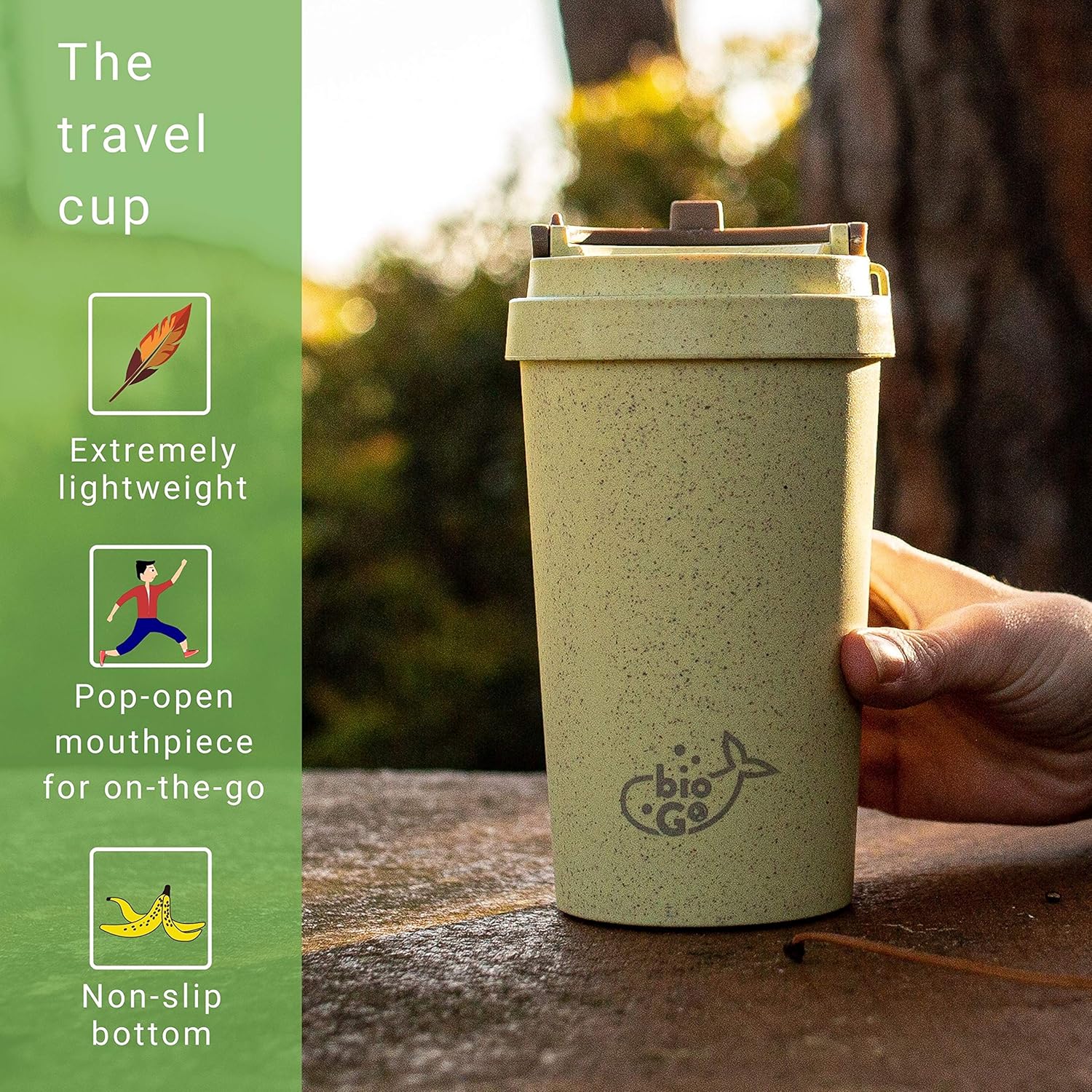 bioGo Cup | Rice Husk Fibre | BPA-Free, Double Wall Insulation Reusable ...