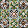 Amazon.com: Color y Tradicion 9 Mexican Tiles 4" x 4" Hand Painted ...