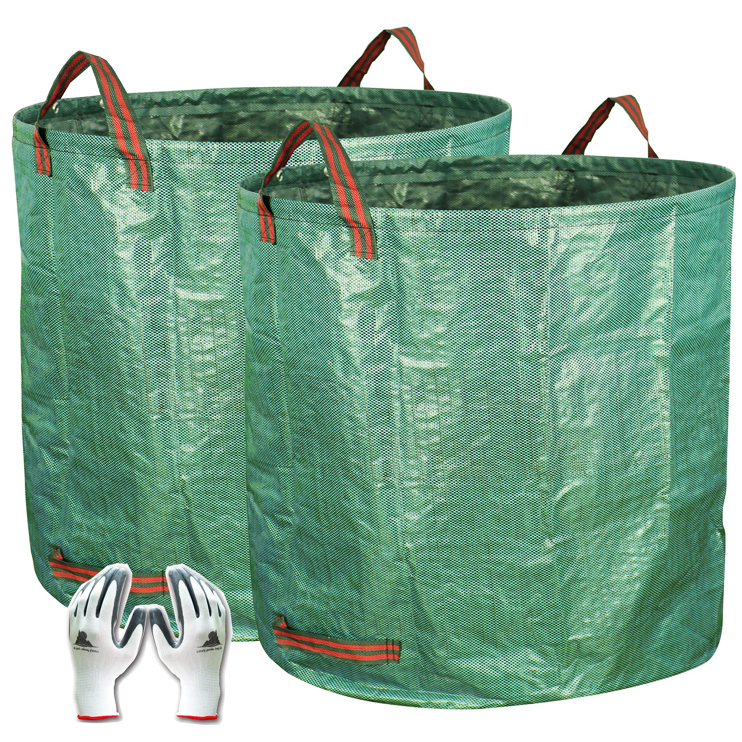 Gardzen 2-Pack 132 Gallon Yard Waste Bags, Reusable Heavy Duty ...