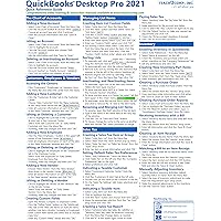 QuickBooks Desktop Pro 2021 Quick Reference Training Card - Laminated Tutorial Guide Cheat Sheet ...