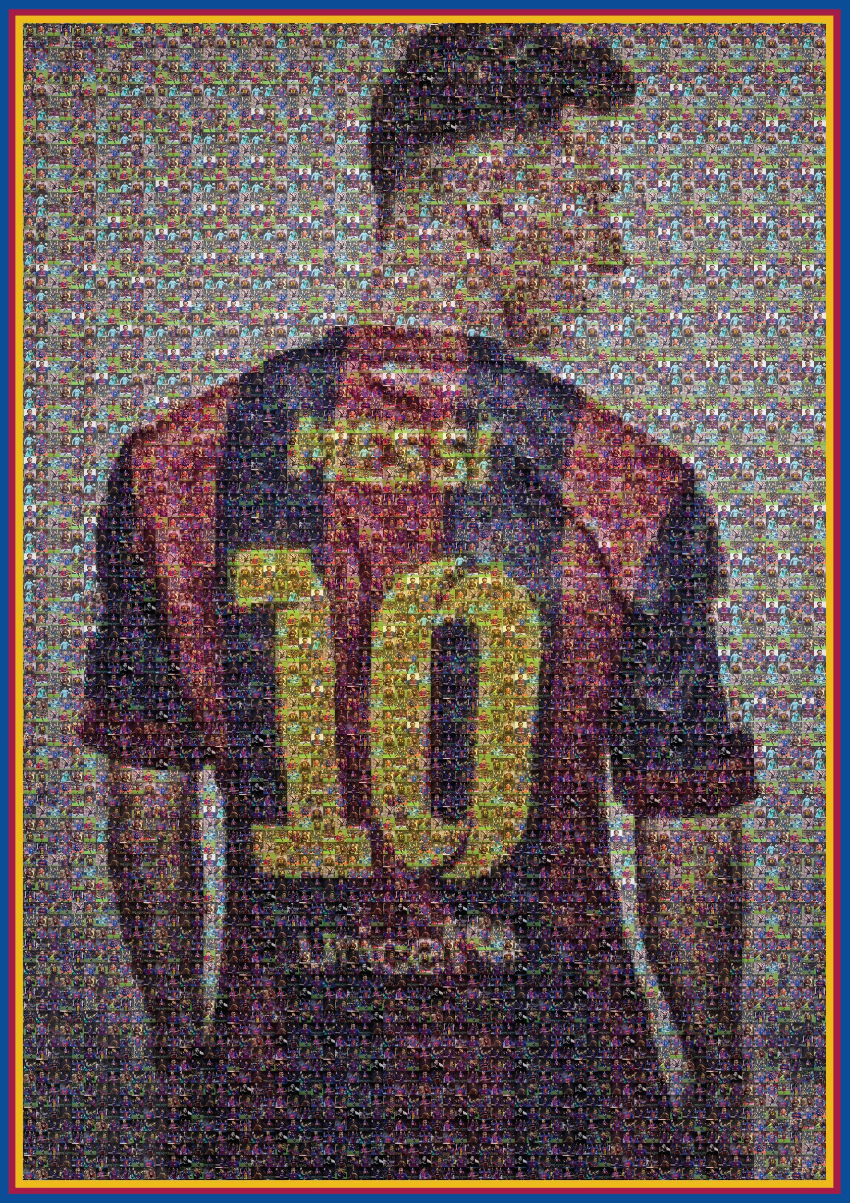 Buy Lionel Messi Large A1 Photo Mosaic of Football Legend made of tiny ...