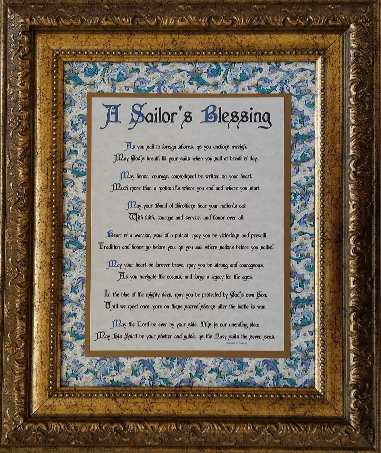 A Sailor's Blessing - Inspirational Christian Prayer (Framed): Amazon ...