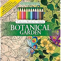 Amazon.com: Botanical Garden Adult Coloring Book Set With 24 Colored ...