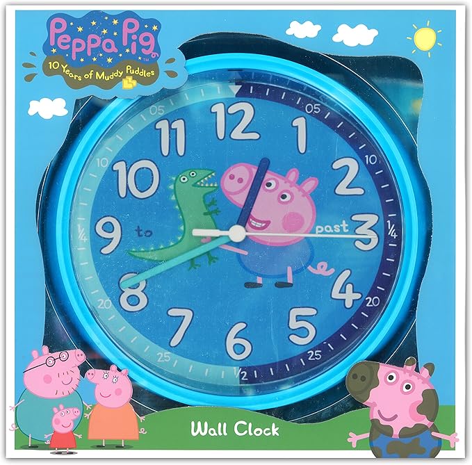 Peppa Pig Fun George Wall Clock, Blue: Amazon.co.uk: Kitchen & Home