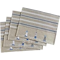 Amazon.com: Nautical Placemats – Set of 4 –– Cotton Decorative ...
