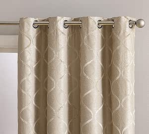 Amazon.com: HLC.ME Versailles Lattice Flocked 100% Complete Blackout Thermal Insulated Window ...