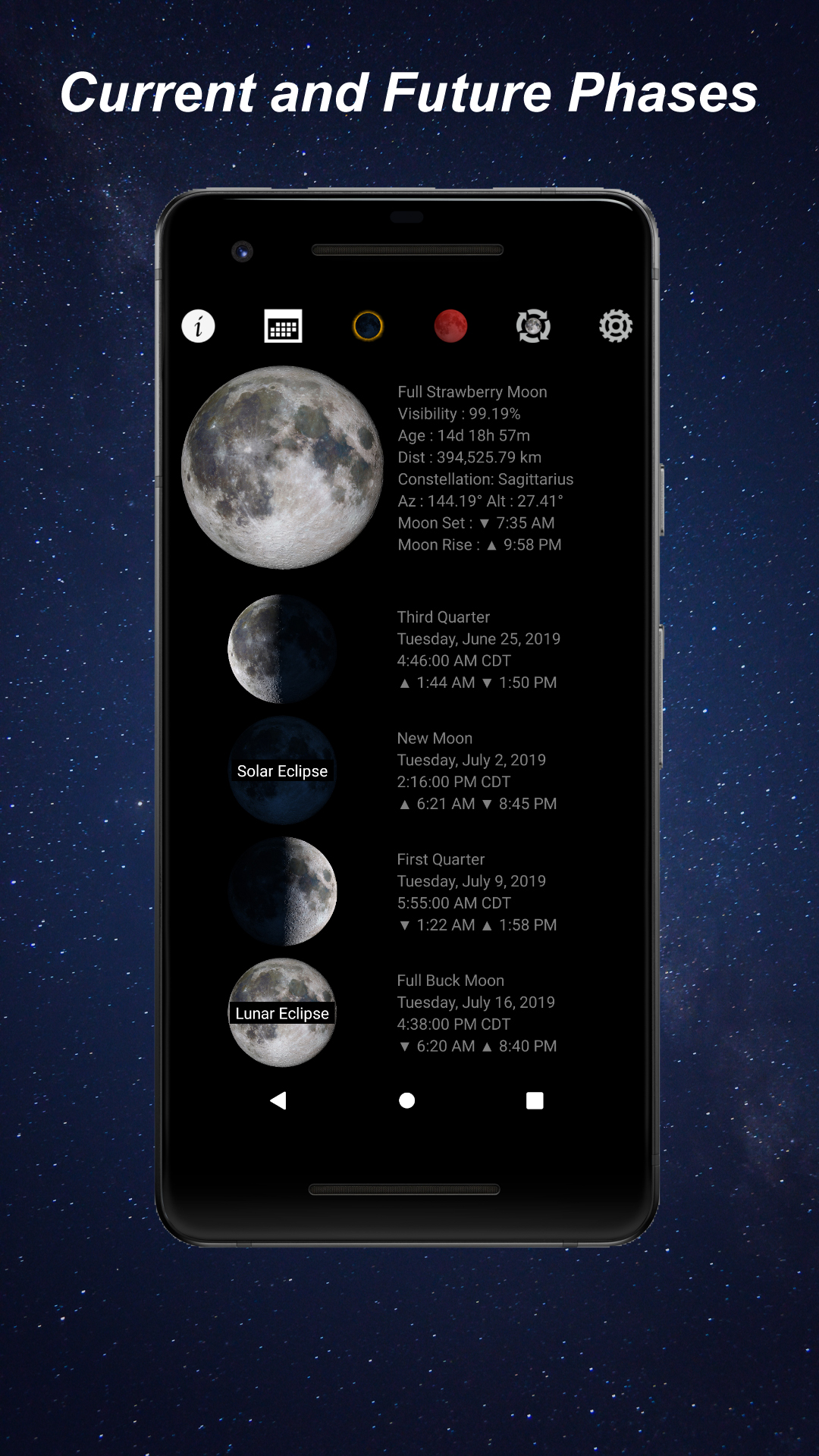 Lunar Phase - Moon Phases Calendar & Widget: Amazon.es: Appstore para ...