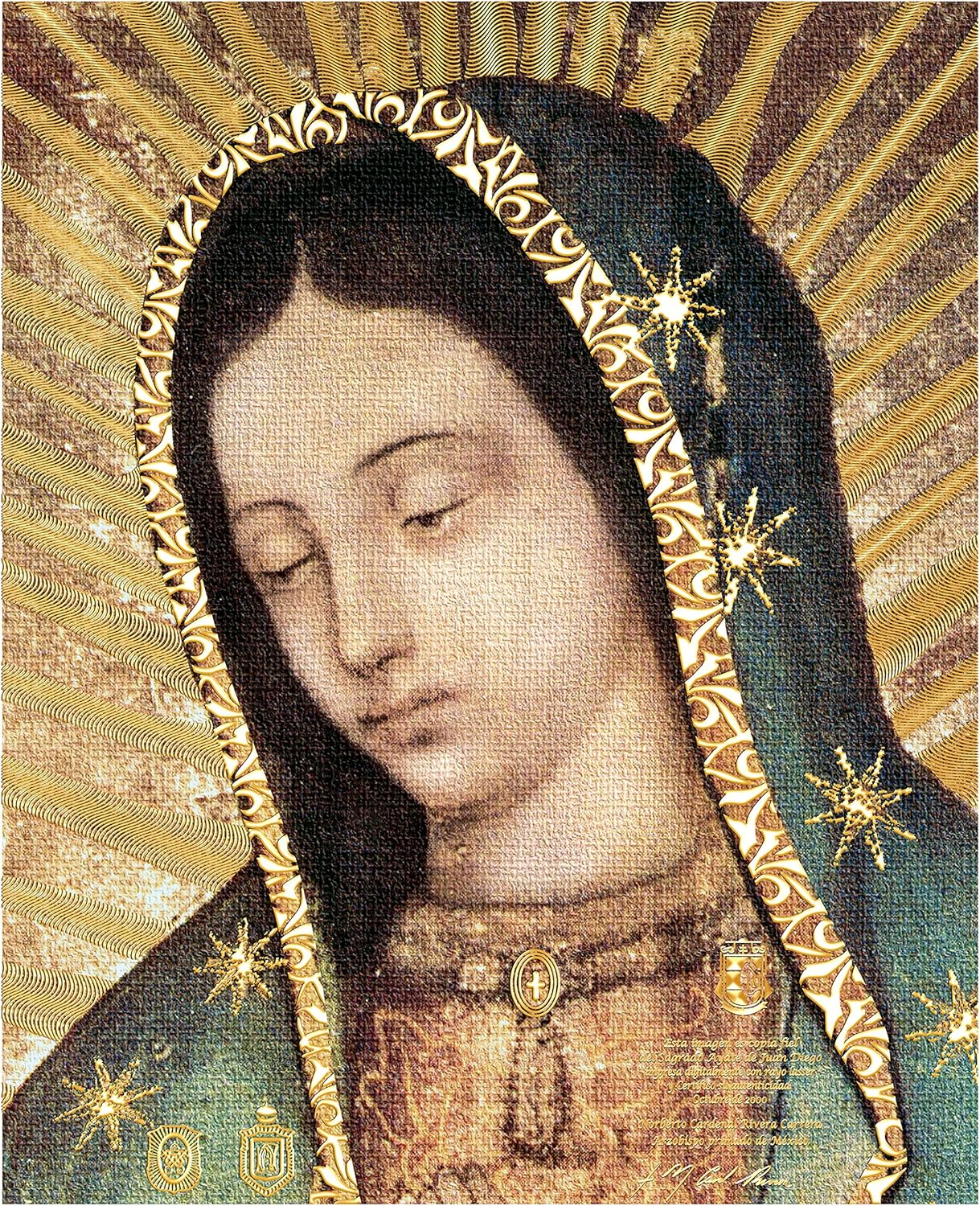 Amazon.com: Our Lady Of Guadalupe Half Body Portrait Original (8"x10 ...