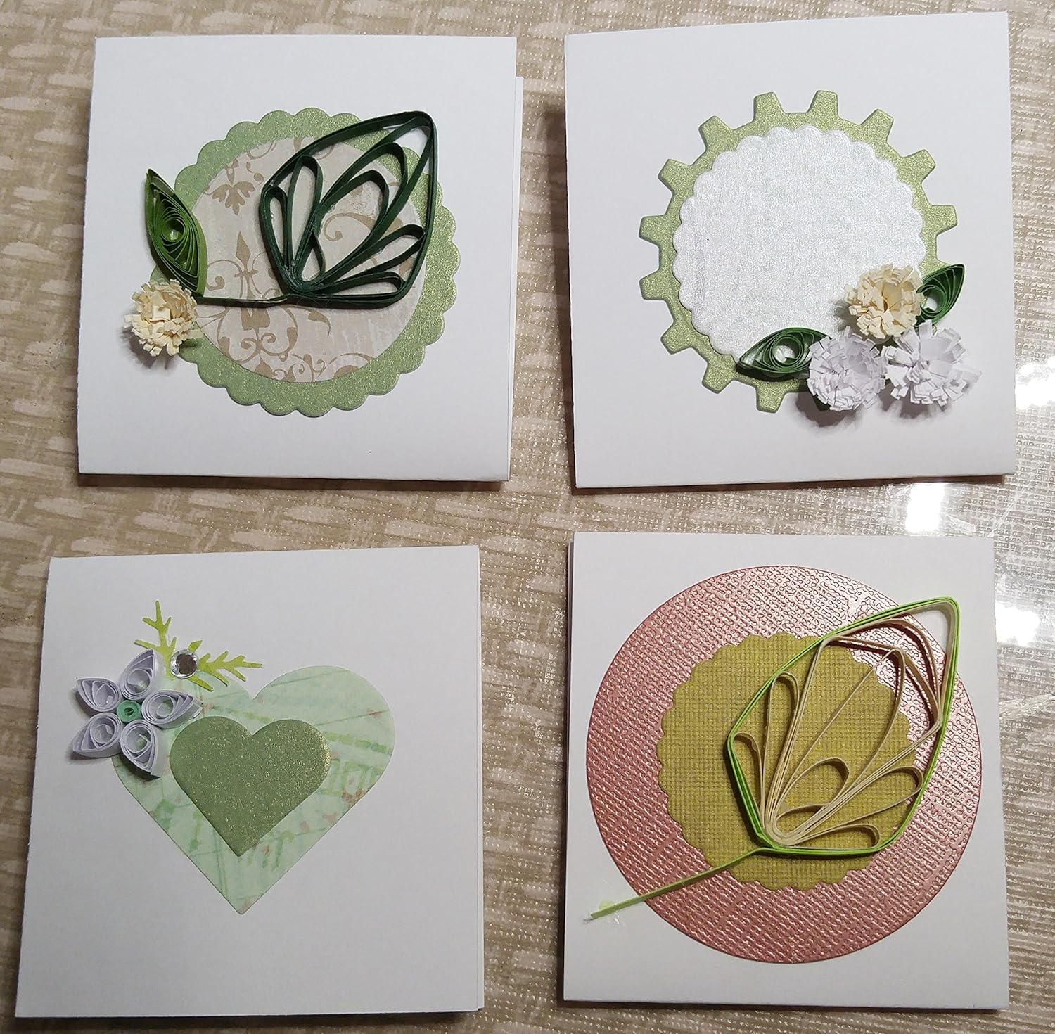 Amazon.com: 4 pc random green gift cards folded: Handmade