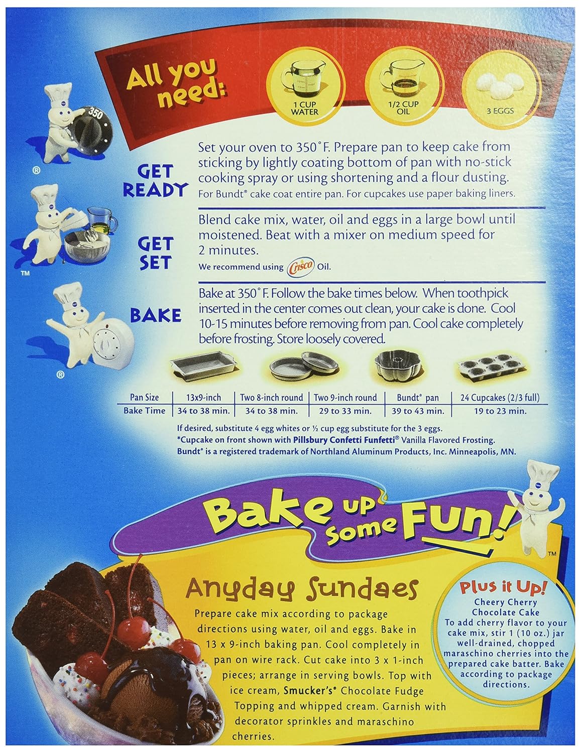 pillsbury vanilla cake mix directions