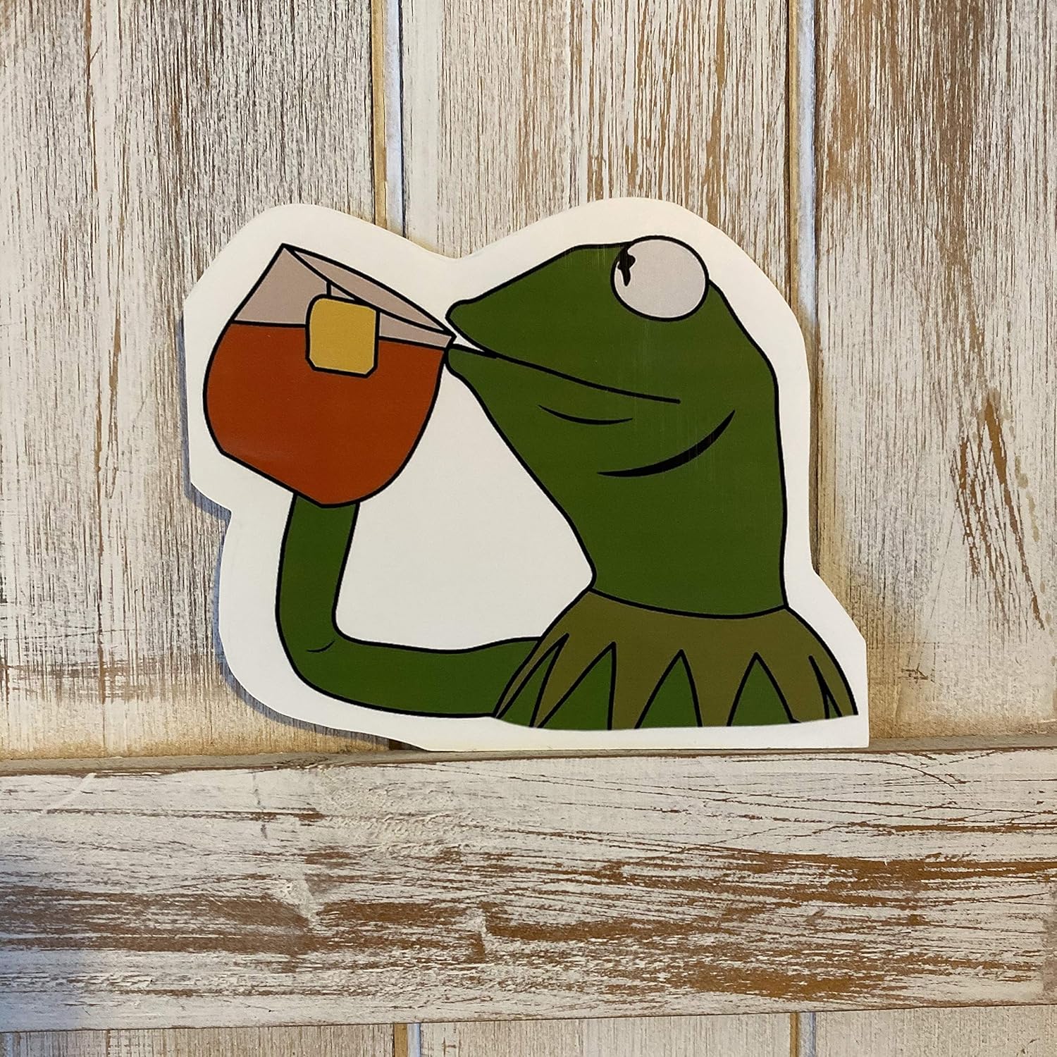 Amazon.com: Kermit None Of My Business Meme Sticker - Kermit Tea Meme ...