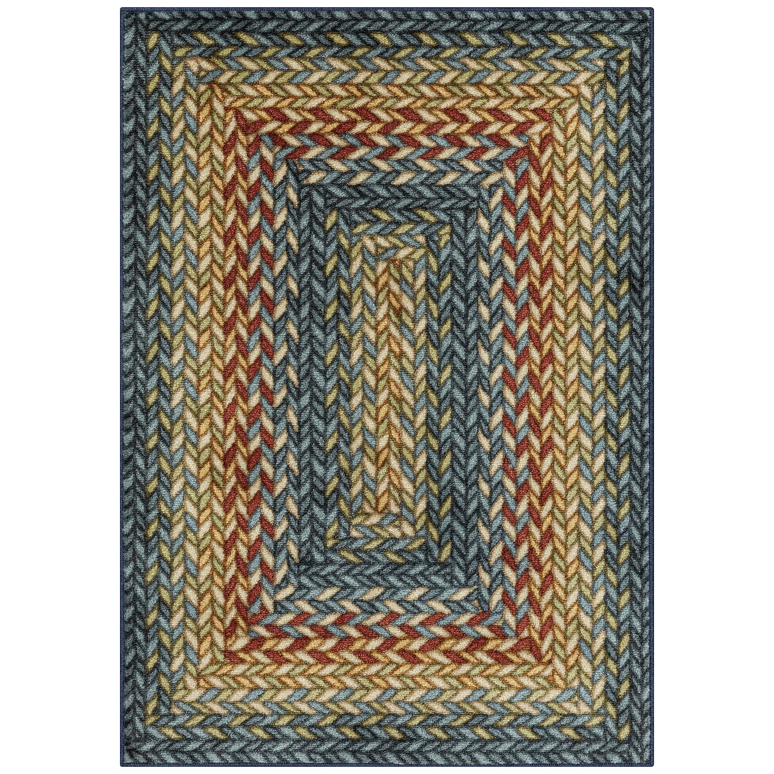Maples Rugs Marion Bohemian Braided Design Print Area Rug – Made in USA ...