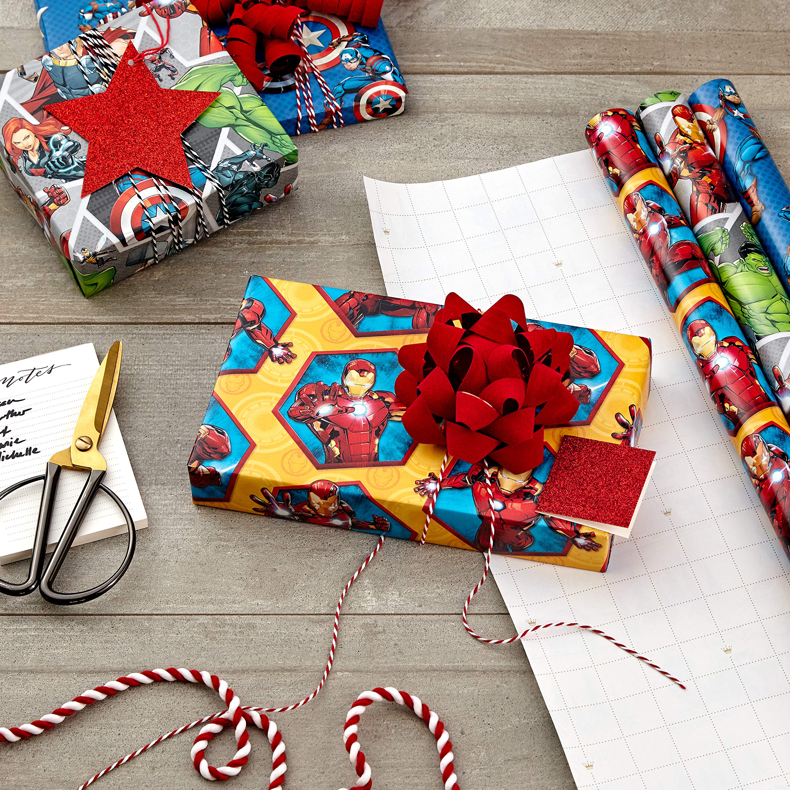 Mua Hallmark Avengers Wrapping Paper with Cut Lines on the Reverse (3 ...