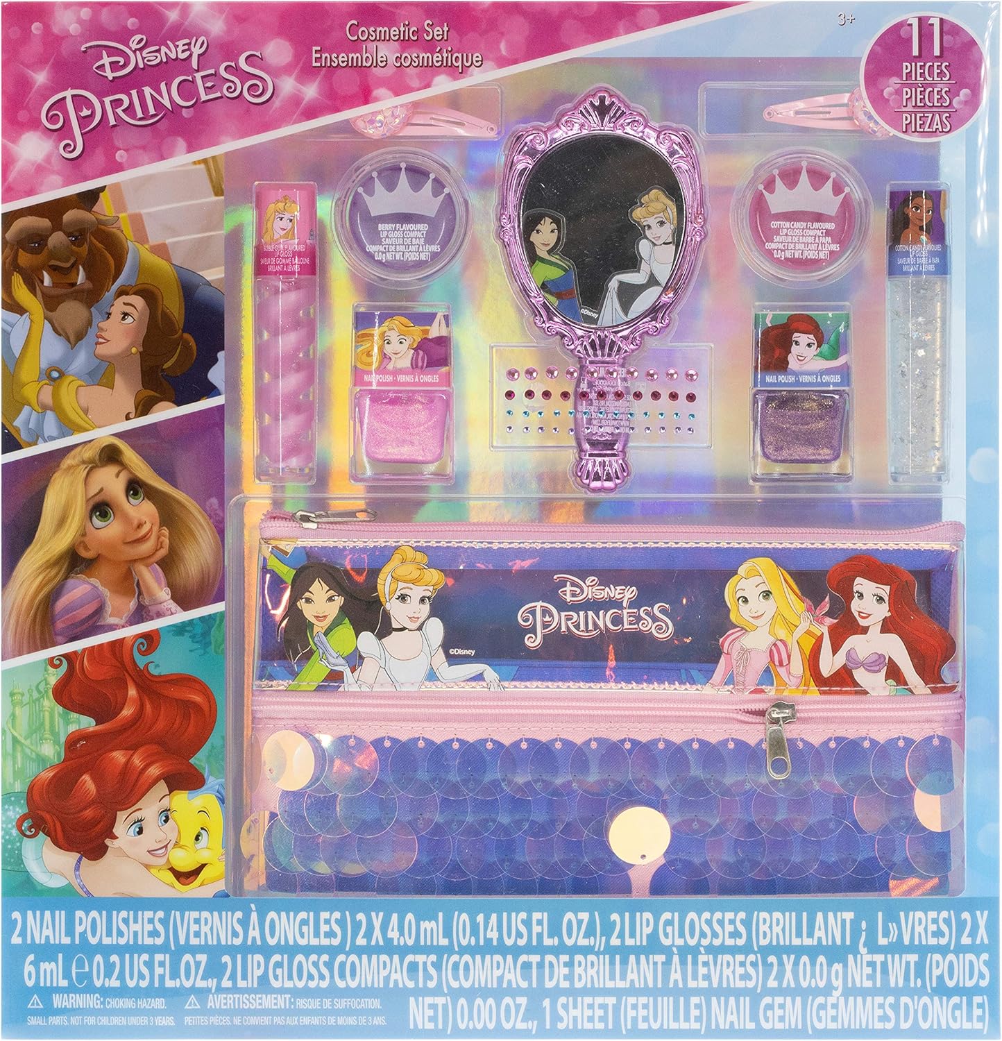 Townley Girl Disney Princess Makeup Set with 11 Pieces, Including Lip ...