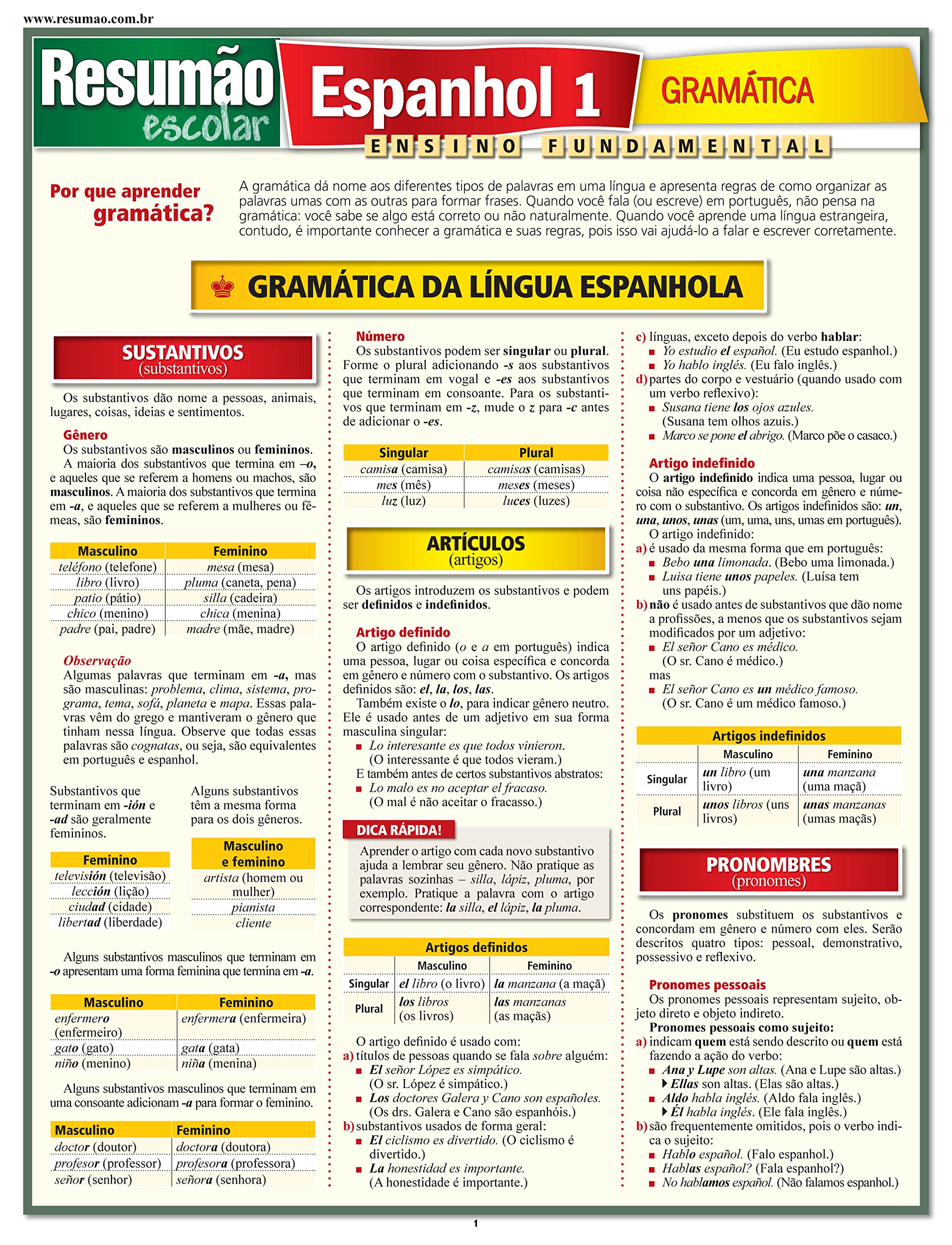 Espanhol 1. Gramática PDF Vários Autores