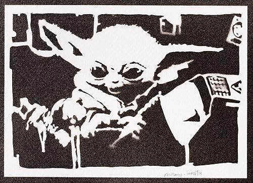 Baby Yoda Poster The Child Mandalorian STAR WARS Handmade Graffiti ...