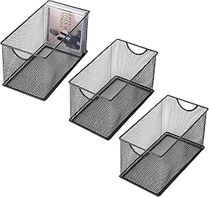 MyGift Set of 3 Black Metal Mesh CD Storage Boxes : Amazon.ca: Electronics