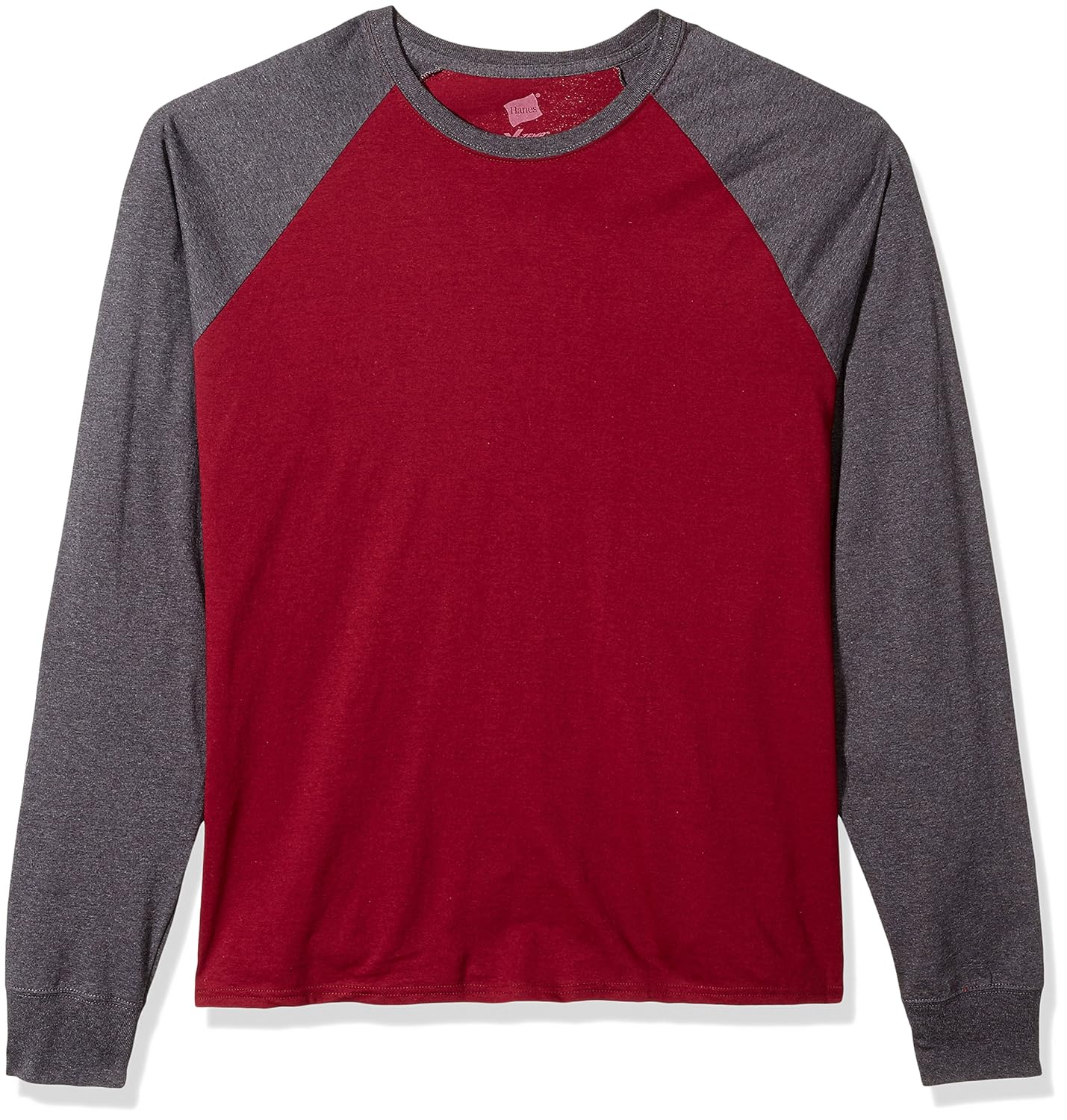 Hanes Mens Long Sleeve ComfortBlend Raglan Tri-Blend Tee Extended Size ...